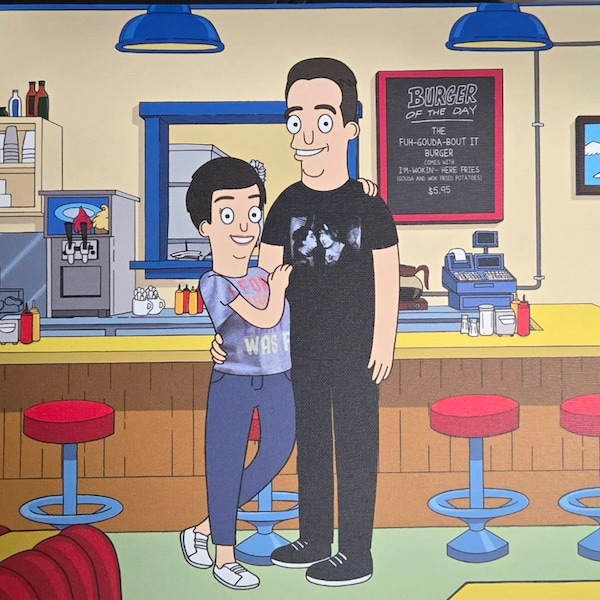 BIG SALE! Custom Bob's Burgers Cartoon Portrait, Personalized Digital ...
