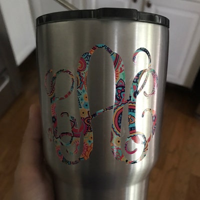 Paisley Monogram Decal, Car Decal, Vinyl Decal, Tumbler Decal, Laptop ...