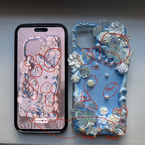 Handmade Light Blue Baroque Style Decoden Phone Case | Gift for Her ...
