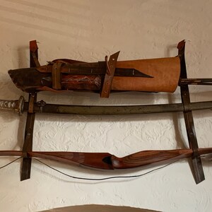 Back Quiver Traditional Archery Cow Leather With Bow Holder - Etsy