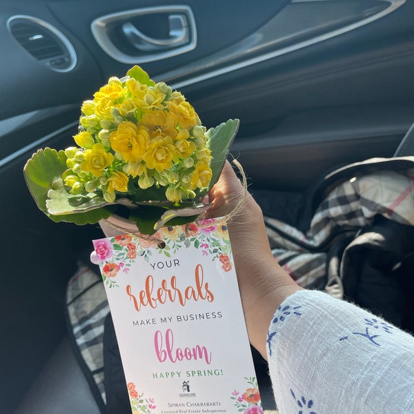 Your Referrals Help My Business to Bloom, Spring Realtor Gift Tags ...