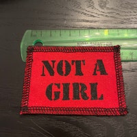 Not A Girl Patch - Etsy