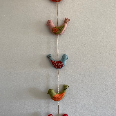 Folk Embroidered Felt Birds Book - Etsy
