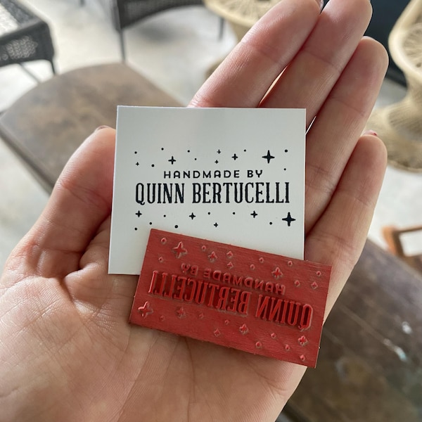 Stars Return Address Stamp, Personalized Rubber Stamp With Wood Handle ...