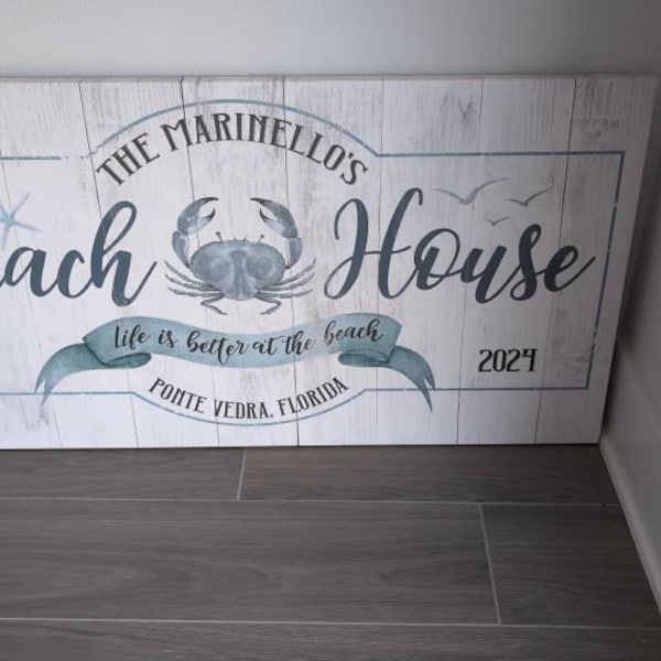 Custom Beach House Sign, Family Beach House Sign, Beach House Decor ...