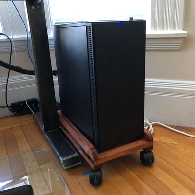 American Walnut Gaming PC Case Stand for Desktop Computer Tower, Geek ...