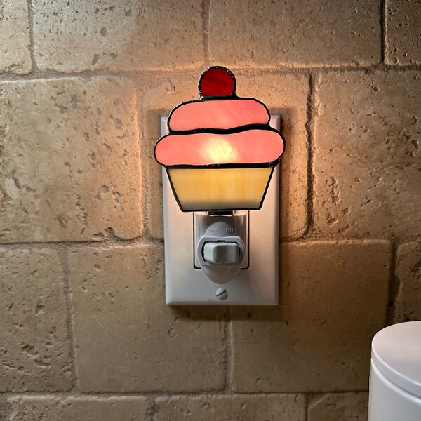 Red Heart Night Light, Stained Glass, Wall Plug In, Valentines Day Gift ...