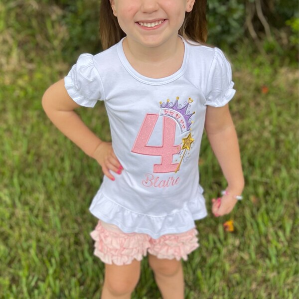Princess Girl Birthday Shirt, Princess Party Outfit, Glitter Princess, 1st 2nd 3rd 4th 5th 6th ...