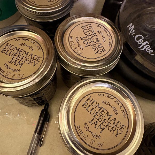 Custom Jam Packed With Love Stickers, Vintage Homemade Jam Round ...