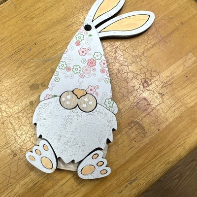 Cute Gnome Easter Bunny Basket Name Tag Laser Cut Digital File 6 ...