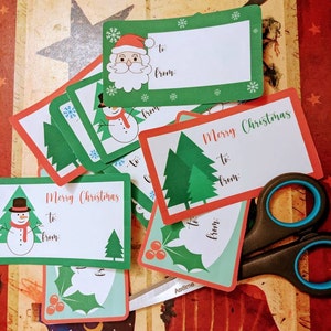 Printable Christmas Labels, Instant Download, Winter Holiday, Digital ...