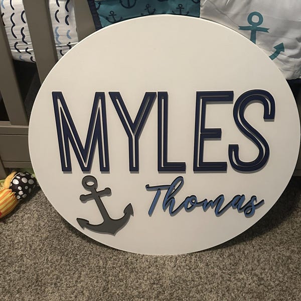 Custom Name | Nautical Theme Sign | Baby Name Sign | Ocean Theme | Wood ...