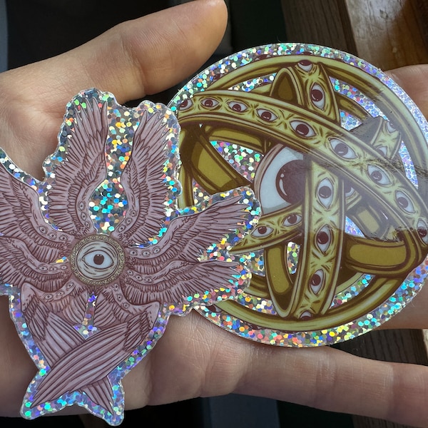 Biblically Accurate Angel Seraphim, Holographic Glitter Sticker - Etsy
