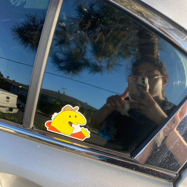 Front Facing Allan Smiling Friends Sticker Waterproof Adult Swim Decal ...