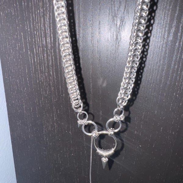 Byzantine Weave Chainmail Choker With Pearl Medieval Chainmail ...