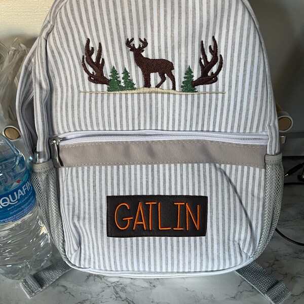 Personalized Seersucker Backpack, Faux Smocked Backpack, Girl Birthday ...