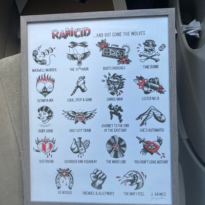 Rancid Tattoo Flash Poster - Etsy UK