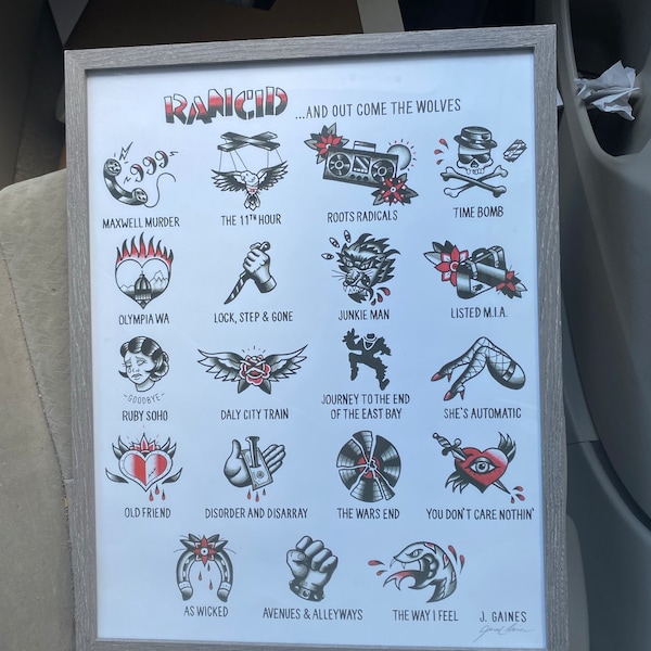 Rancid Tattoo Flash Poster - Etsy