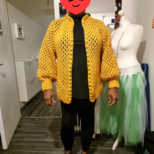 Crochet Hex Cardigan Pattern PDF INSTANT DOWNLOAD +video - Etsy