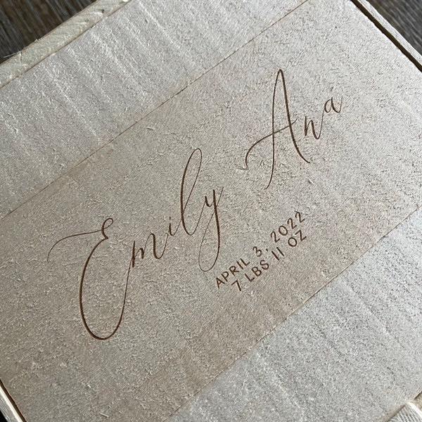 LARGE SIZE Baby Girl Keepsake Box // Personalized Box, Wood Box, Baby ...