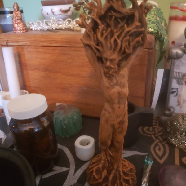 Green Man/ Cernunnos Hand Painted Resin Sculpture | Mythical Forest ...
