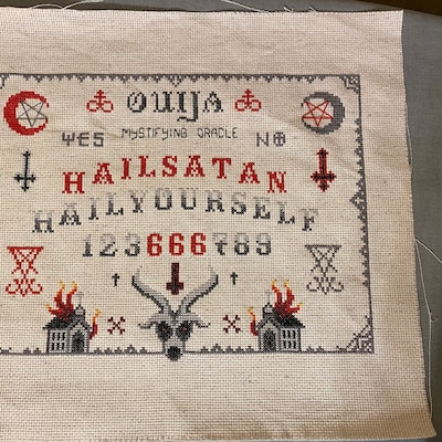 Ouija Hail Satan Hail Yourself Occult Cross Stitch Pattern Gothic ...