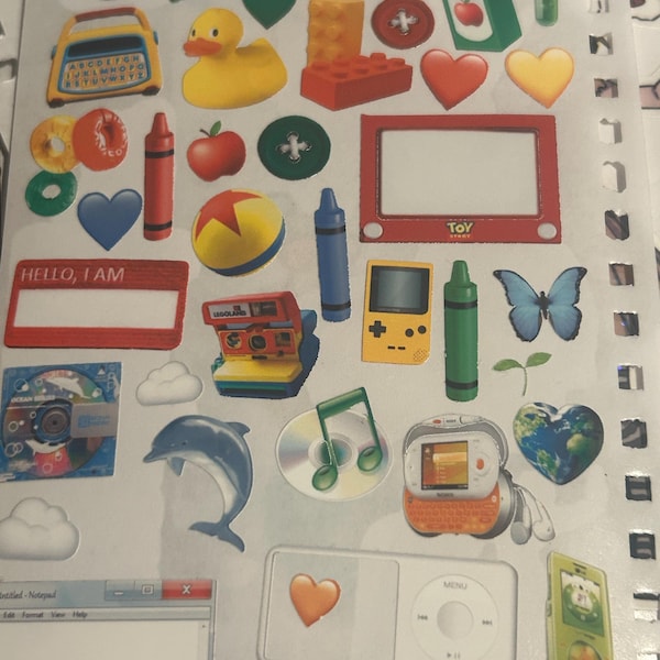 Kidcore Playroom Deco Sticker Sheet | Matte Vinyl Sticker | Cute ...