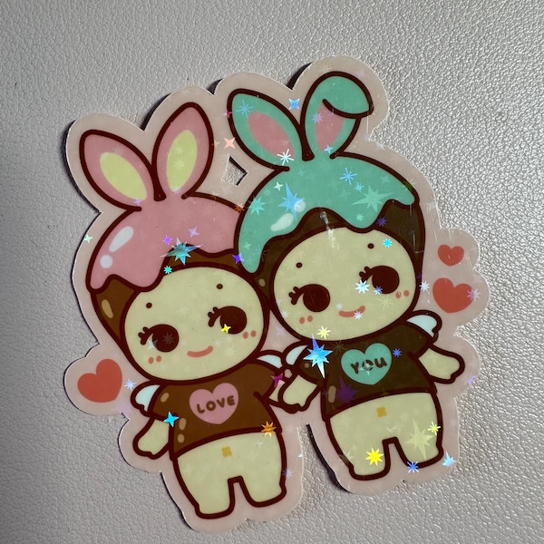 Love You Pink & Mint Rabbit Sonny Angel / Gifts of Love Sticker ...