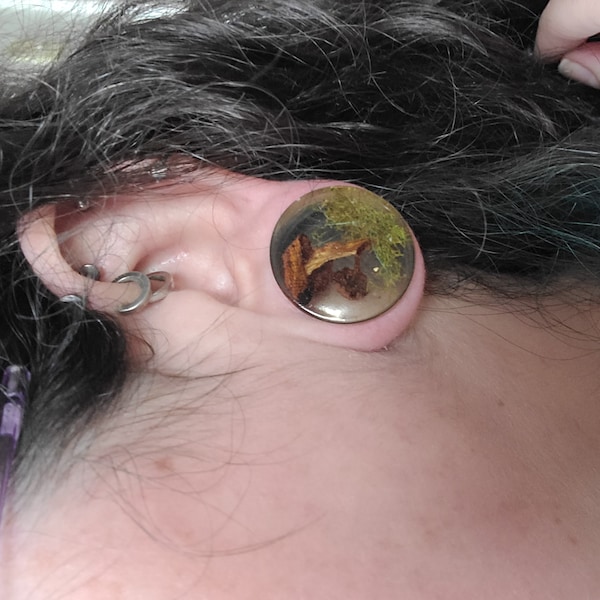 Goth Plugs and Bones, Ear Plugs, Resin Plugs, Bones Earrings, Ear ...