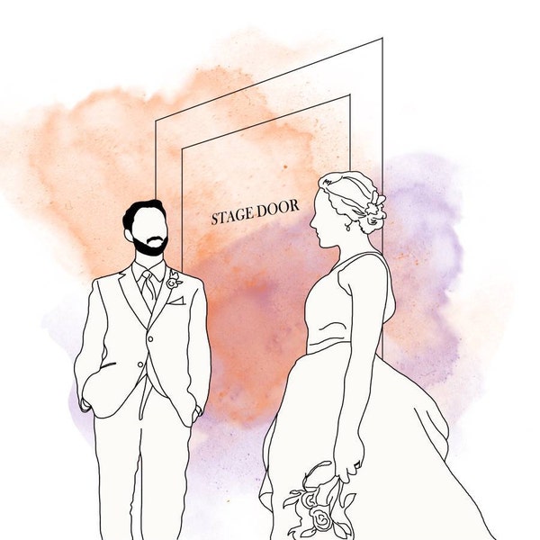 Printable Minimal Faceless Portrait, Couple Painting From Photo ...