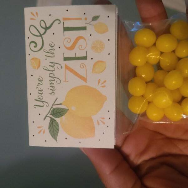 Party Favor Set | Treat Bag + Gift Tag | Lemon Head Drops | You're ...