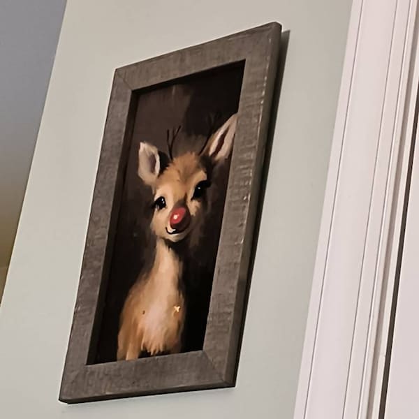 Rudolph [framed Print] Cute Reindeer Decor | Whimsical Christmas ...