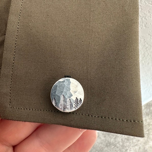 Forest Cufflinks - Custom Tree Cuff Links - Gift for Him, Groom, Dad ...