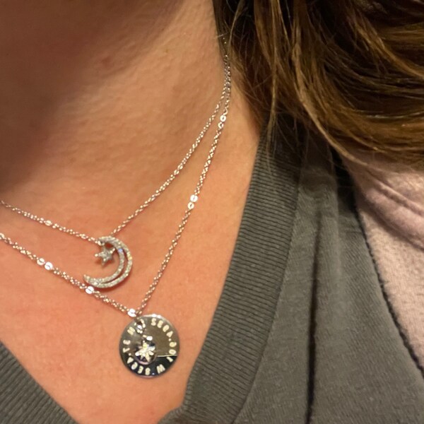 Compass Necklace for Women Coordinate Engraved Necklace Daughter ...