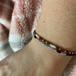 Accented Seed Bead Stretch Bracelet - Etsy