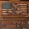 Rustic American Marine EGA Wooden Flag Custom Made From Premium Pine ...