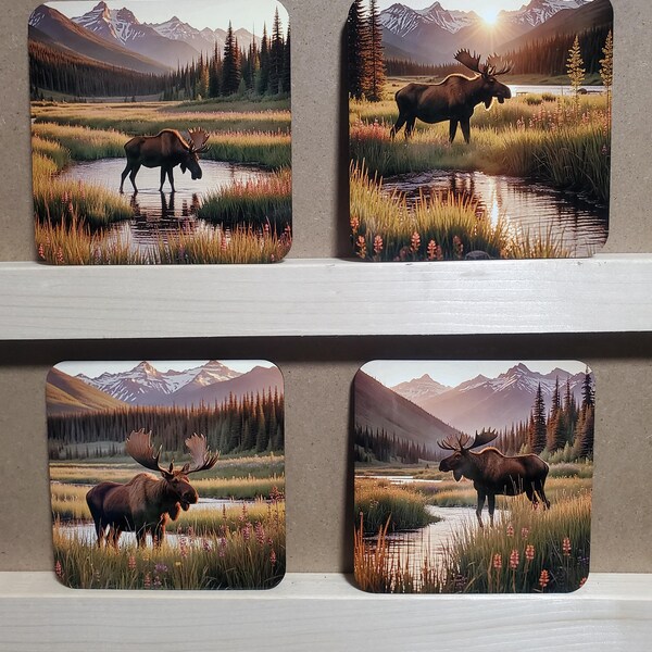 White Tailed Deer Coaster PNG Set – Rustic Buck Sublimation Design ...