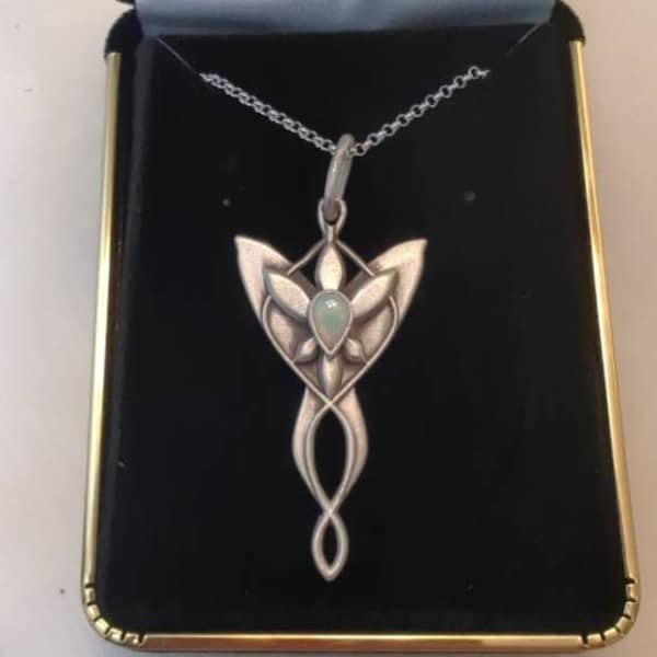 Elven Star Fantasy Opal Pendant, Mystical Silver Elf Jewelry With ...