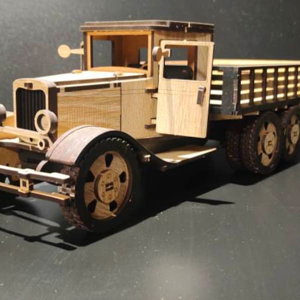 3D Classic Truck Laser Cut File: Wooden Model (SVG DXF Digital Download ...