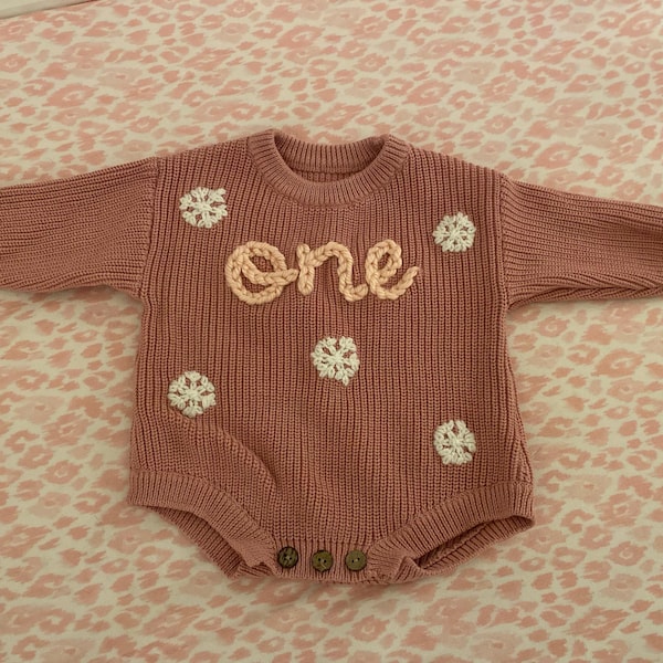Custom Hand Embroidered Birthday / Age / Number Baby / Toddler Sweater ...