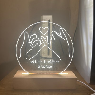 Custom Night Light With Anniversary Gift, Valentine's Day Gift, Gift ...