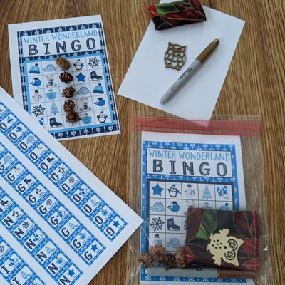 Winter Wonderland Bingo Printable Winter Bingo Game. 24 Card Bingo Set ...