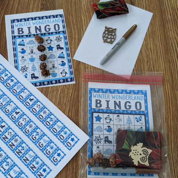 Winter Wonderland Bingo! Printable Winter Bingo Game. 24 Card Bingo Set ...