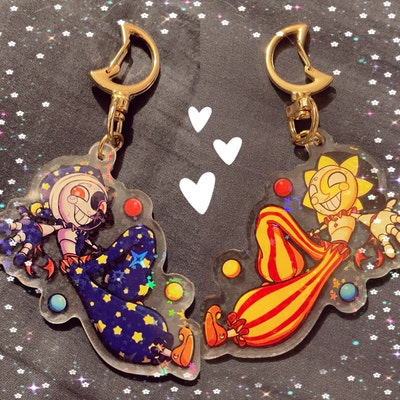 FNAF Daycare Attendant Keychain Sun Moon Candy Bag Charm Sundrop ...