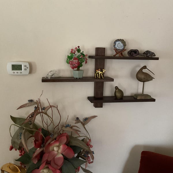 Wood Floating Shelf, Minimalist Shelves, Mid Century Modern, Art Deco ...