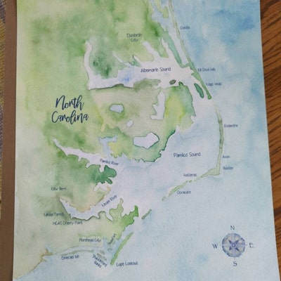 Florida Keys Watercolor Map - Etsy