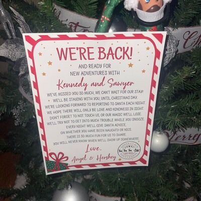 Elves Letter Set We're Back Elf Letter Goodbye From Your Elf Elf ...