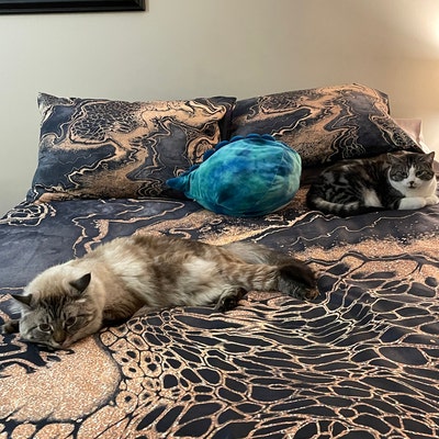 Grey and Violet Cat Bedding Cute Duvet Cover Set Kids Bedding - Etsy