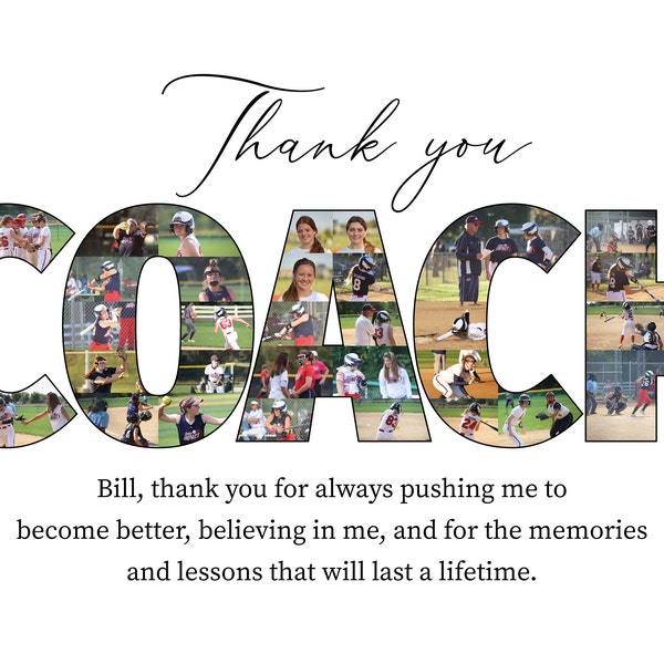 Coach Collage Frame, Custom Gift for Coach, Personalized Collage Gift ...