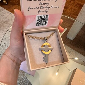 Silver Grace Cross Necklace and Chain Set Gift for Mom Christian Silver ...